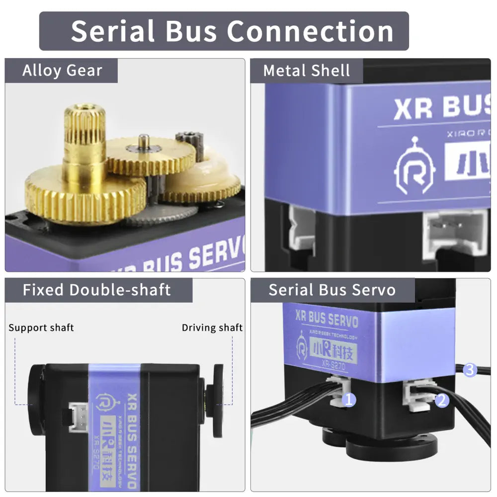 XiaoR GEEK 35KG large torque metal shell serial bus servo XR-S270 serial robot servo - RobotShop