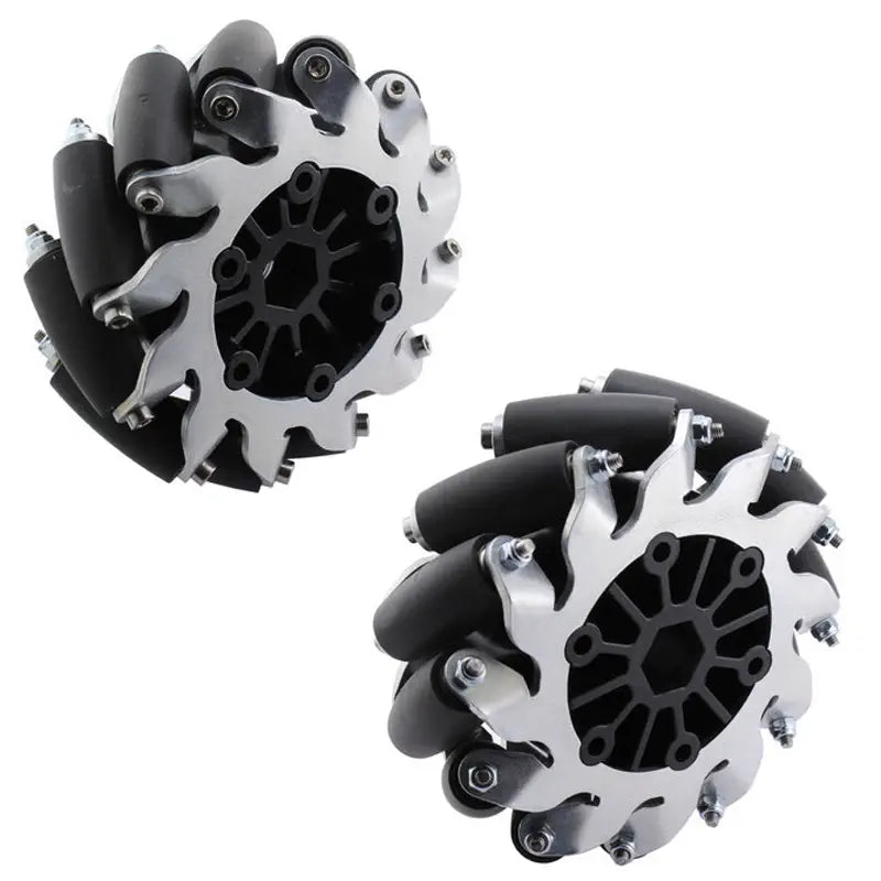 AndyMark 4in. BB Mecanum Wheel 0.5in. Hex Bore Full Set - RobotShop