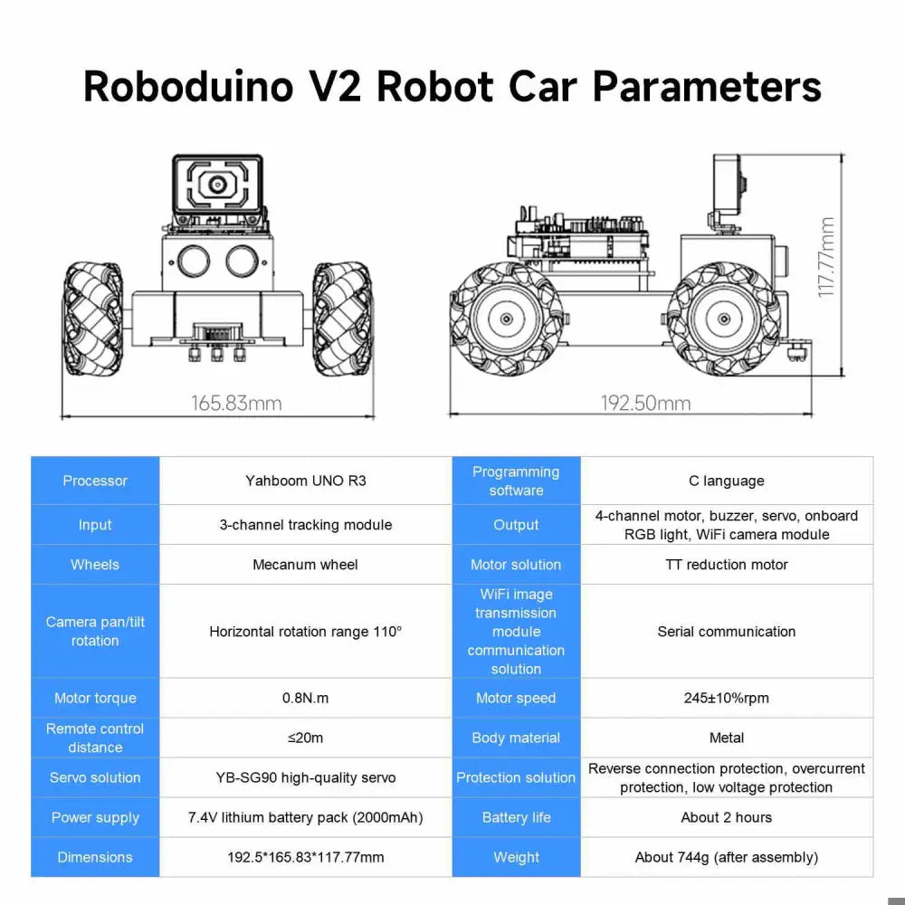 Roboduino V2 AI Vision Car with ESP32 WiFi camera for Arduino UNO - RobotShop