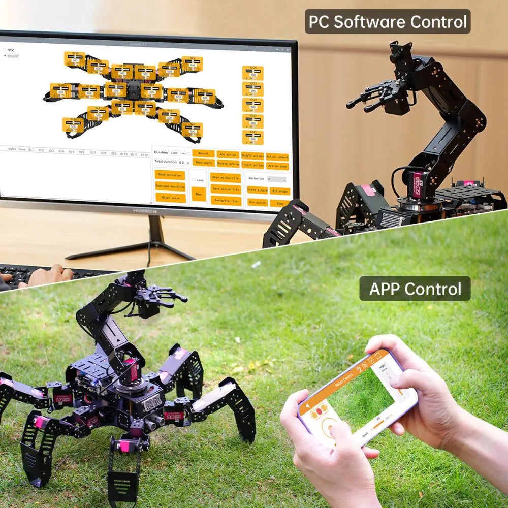 SpiderPi Pro: Hiwonder Hexapod Robot with AI Vision Robotic Arm Powered by Raspberry Pi ...