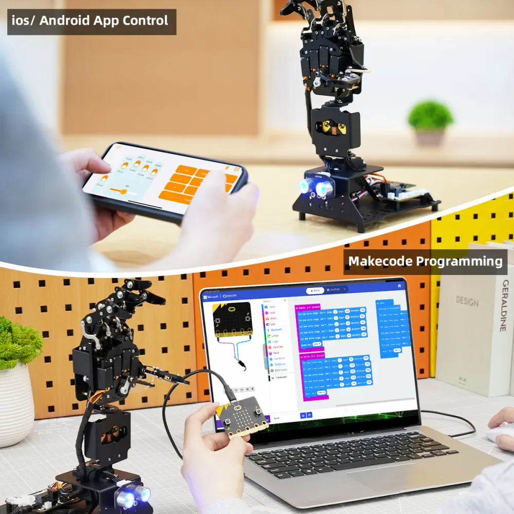 Open Source Robotic Hand Aihand Powered By Microbit V2 Programming Educational Robot Support