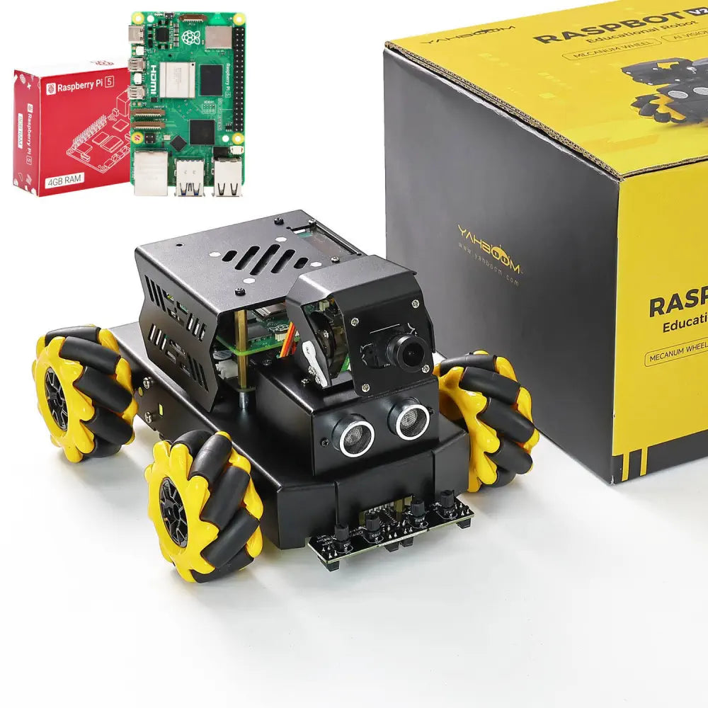 Robot de Visión AI Yahboom Coche Raspberry Pi 5 c/Cámara HD 2DOF Soporte Programación Python ...