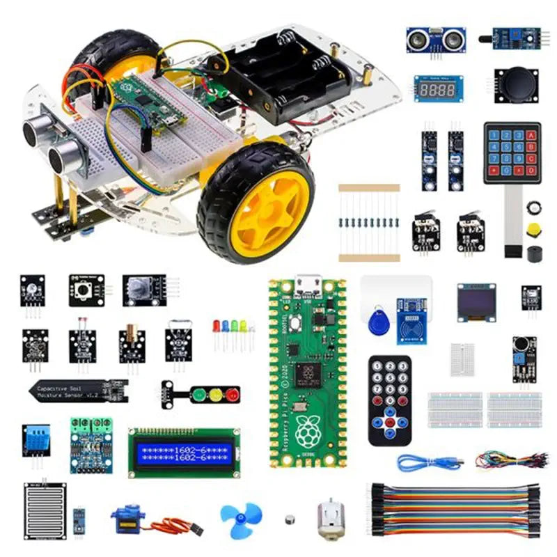 Kit Avanzado Elecrow Raspberry Pi Pico c/ 32 Módulos y 32 Proyectos (s/ Placa Raspberry Pi Pico ...