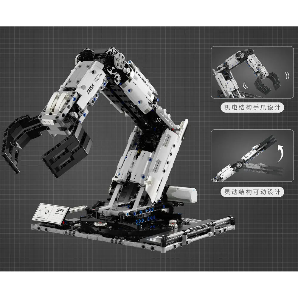 Multi-Axis STEM Collaborative Mechanical Arm Brick Construction Kit - RobotShop