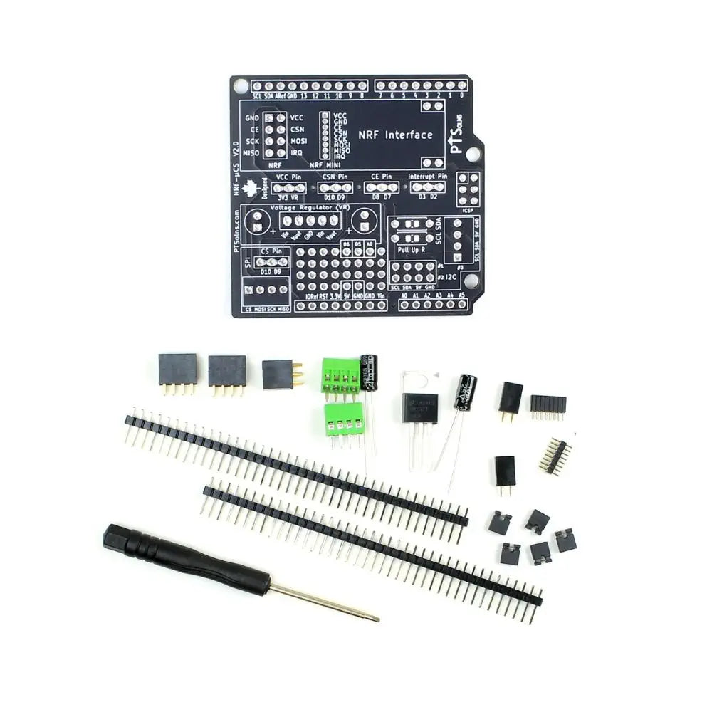 PTSolns Prototype PCB Microcontroller Shield for Arduino Uno (NRF-Shield Basic) - RobotShop