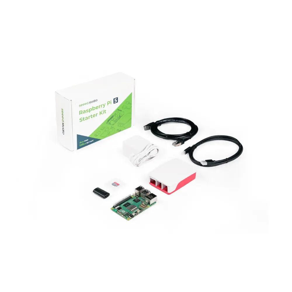 Seeed Studio Raspberry Pi 5 Starter Kit - 4GB RAM，128GB Micro SD Card Pre-Loaded w/ 64-Bit ...