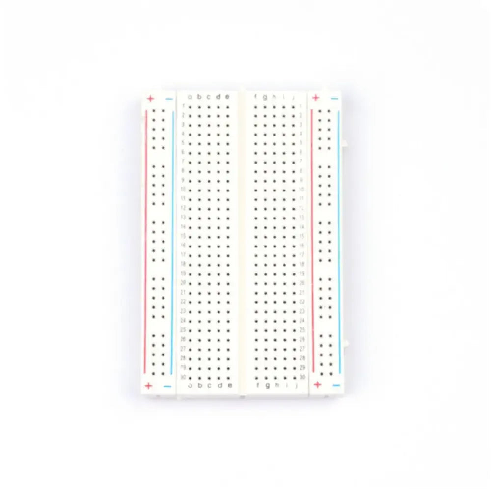White Solderless Prototype PCB Board Breadboard 400 Tie-points 83x55mm - RobotShop