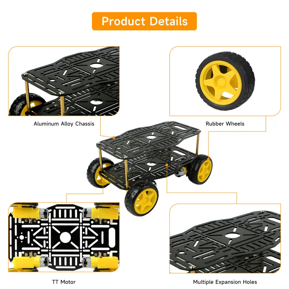 Double layer 4WD Robot Car Chassis Kit for Arduino Raspberry Pi with ...