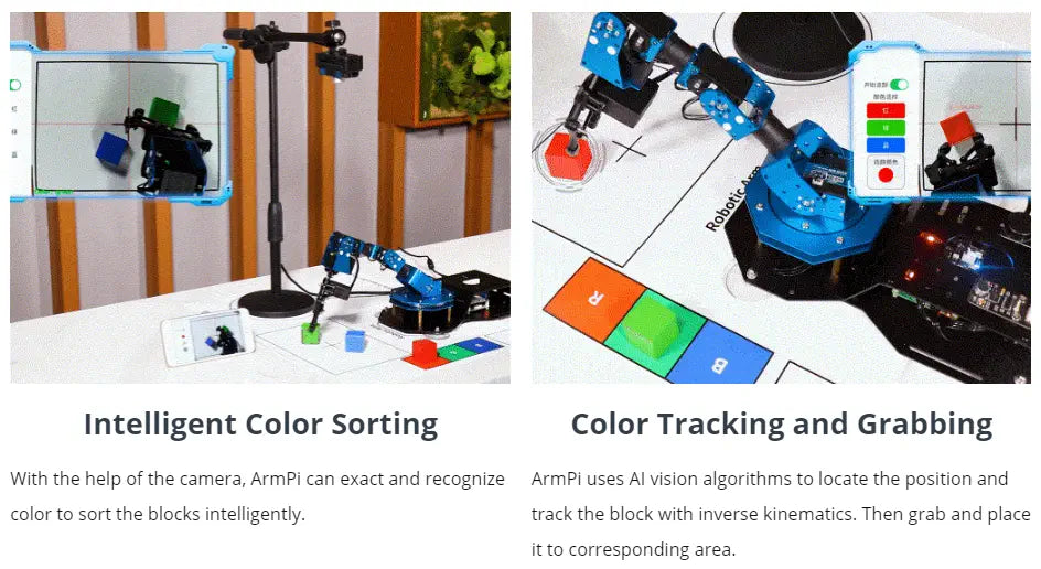 Hiwonder ArmPi Robotic Arm Raspberry Pi 4B 4GB AI Vision Robot for ...