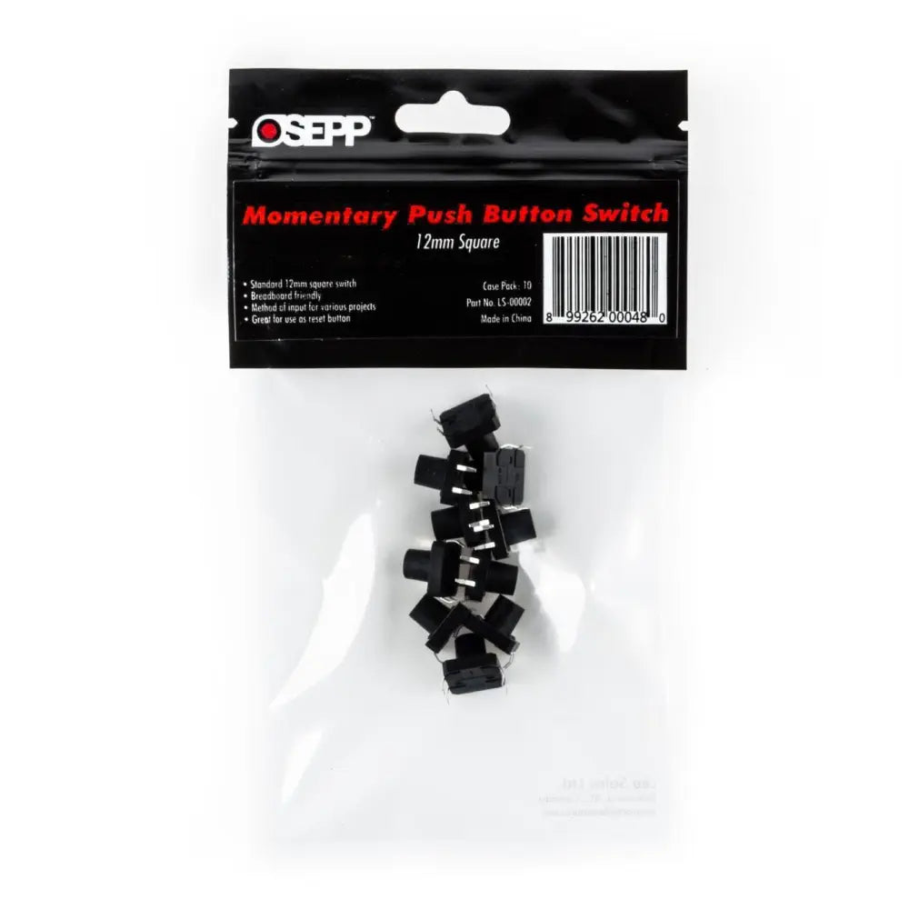 12mm Push Button Switch (10PK) - RobotShop