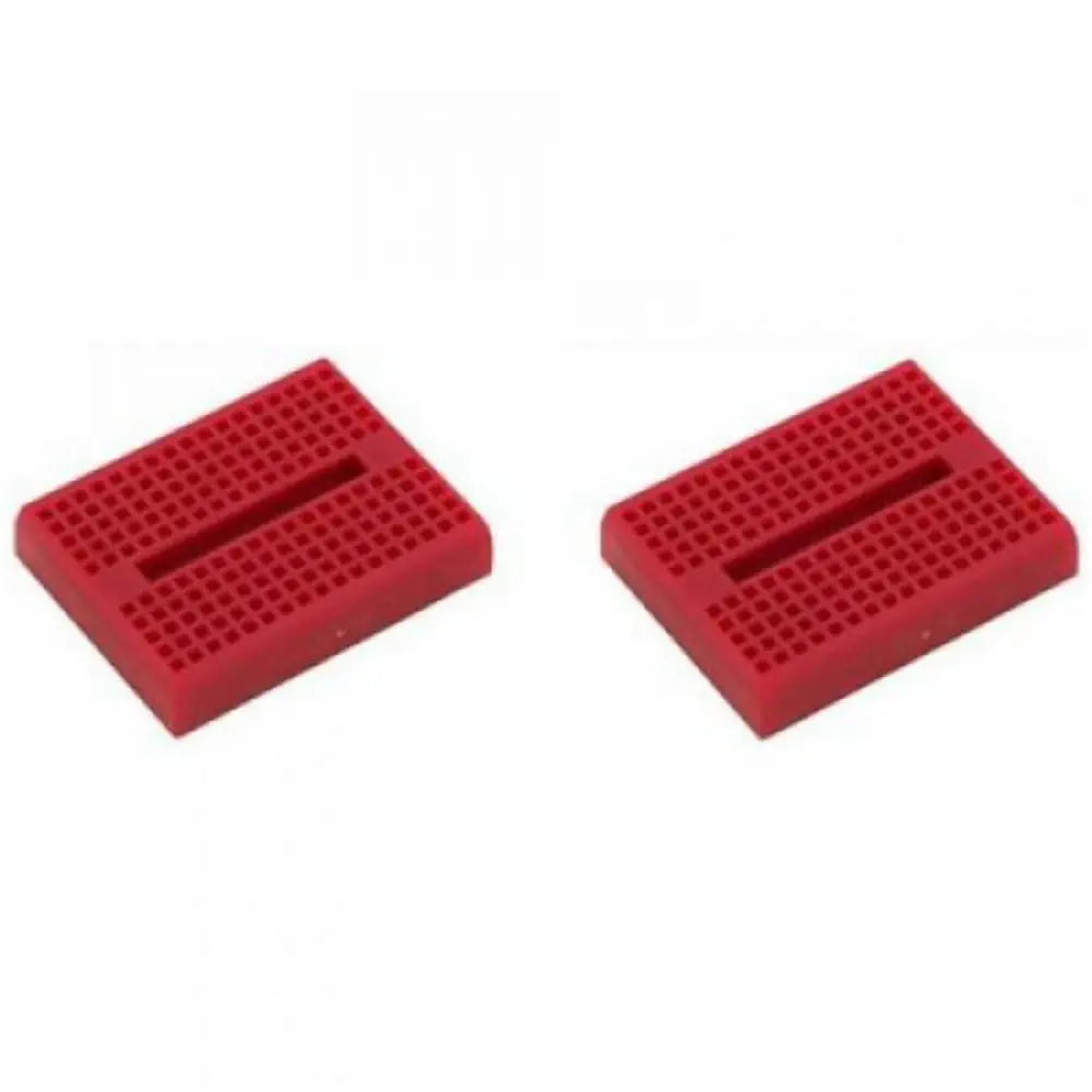 170 Tie Point Mini Solderless Breadboard Pair - Red - RobotShop
