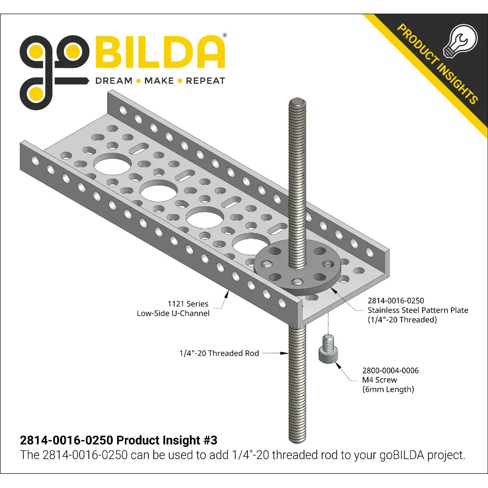1/4"-20 to goBILDA Pattern Mount - RobotShop