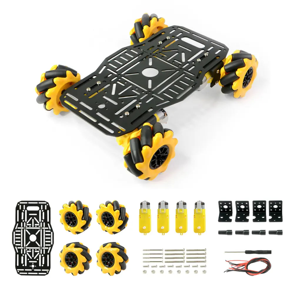 4WD Mecanum Wheel Robot Chassis Car Kit 360° Omnidirectional Movement ...