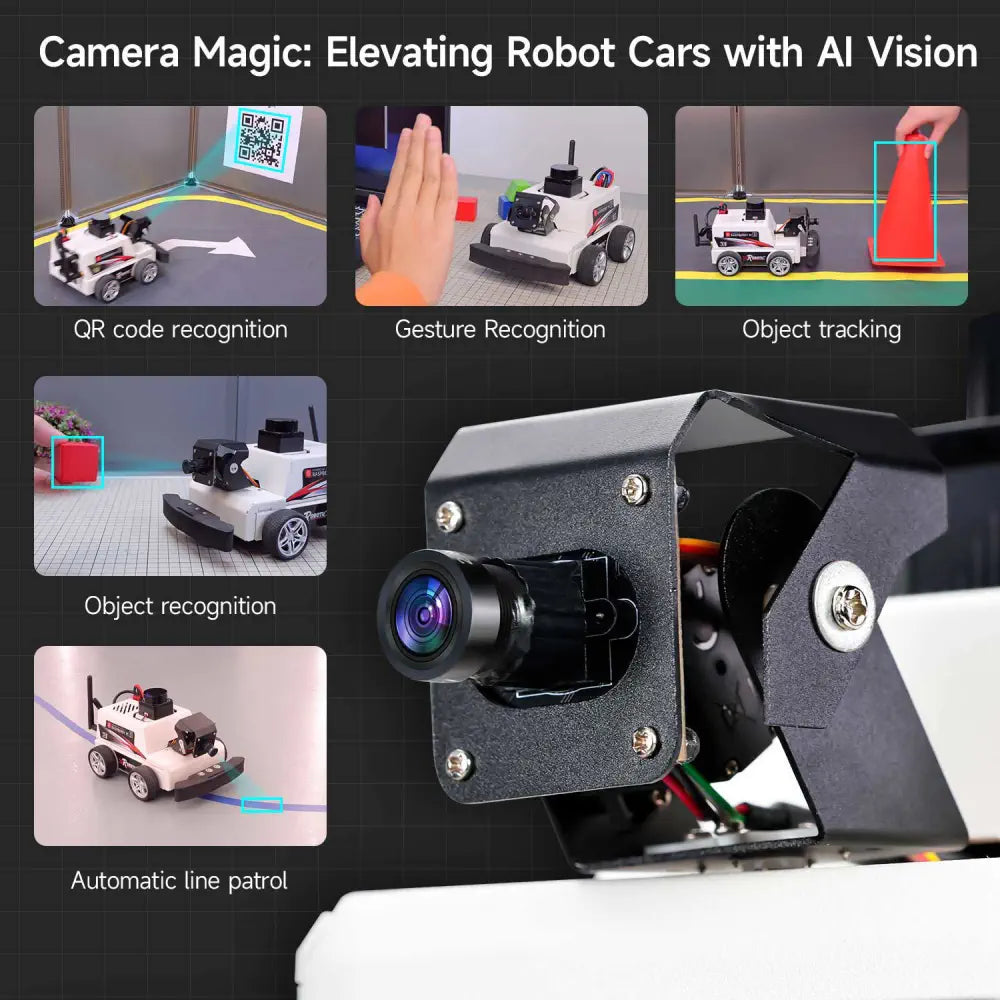 Yahboom Raspberry Pi 5 AI Visual ROS2 Robot Car Kit 2DOF Lidar Stem ...