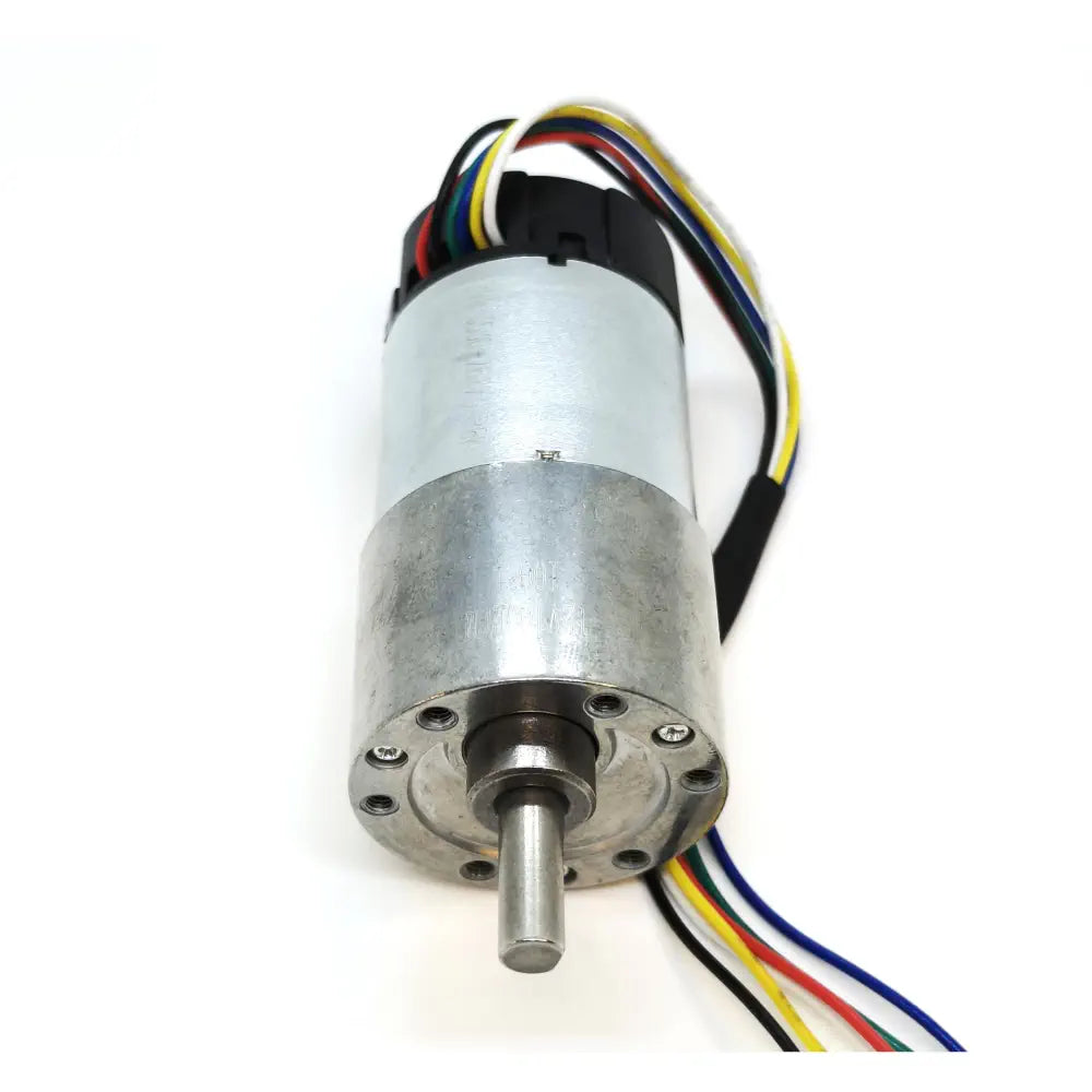 12V Brushed DC Motor with built-in encoder, 100 RPM speed - RobotShop