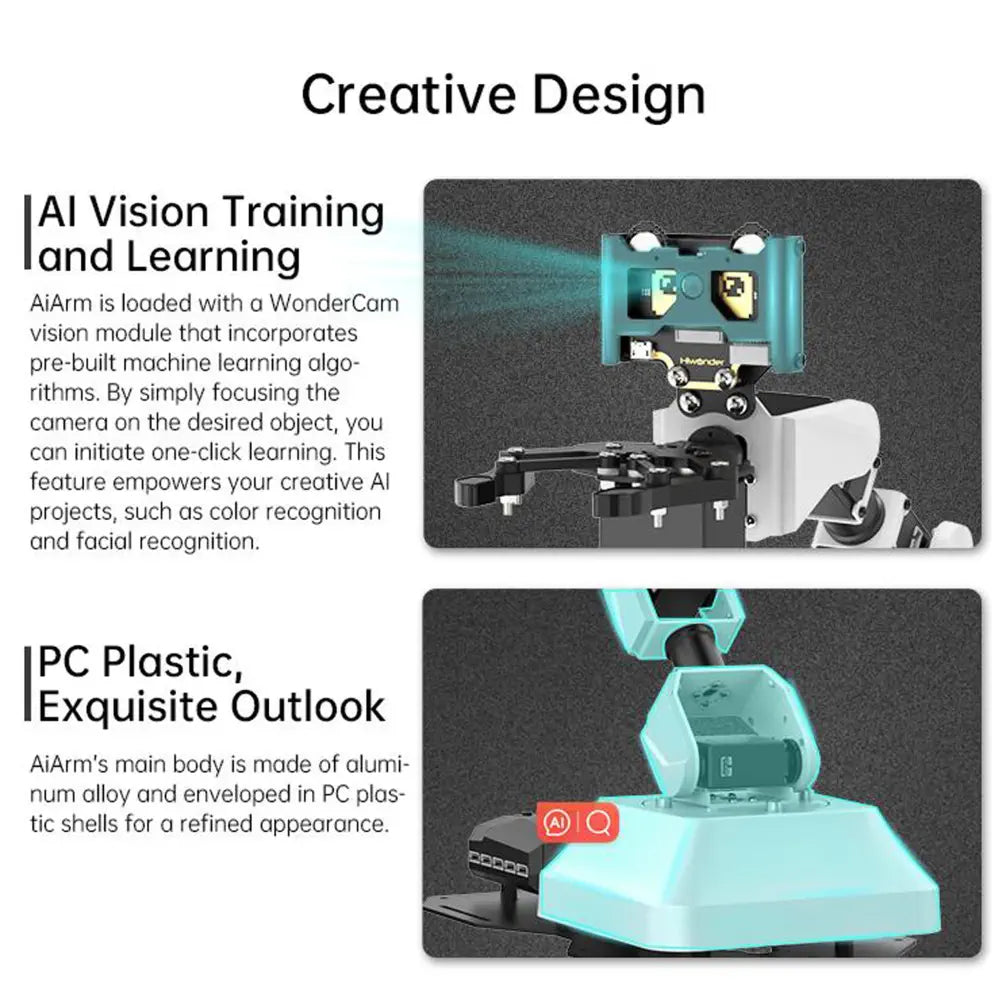Hiwonder AiArm Vision Robot Arm Kit for Education Demonstration Support ...