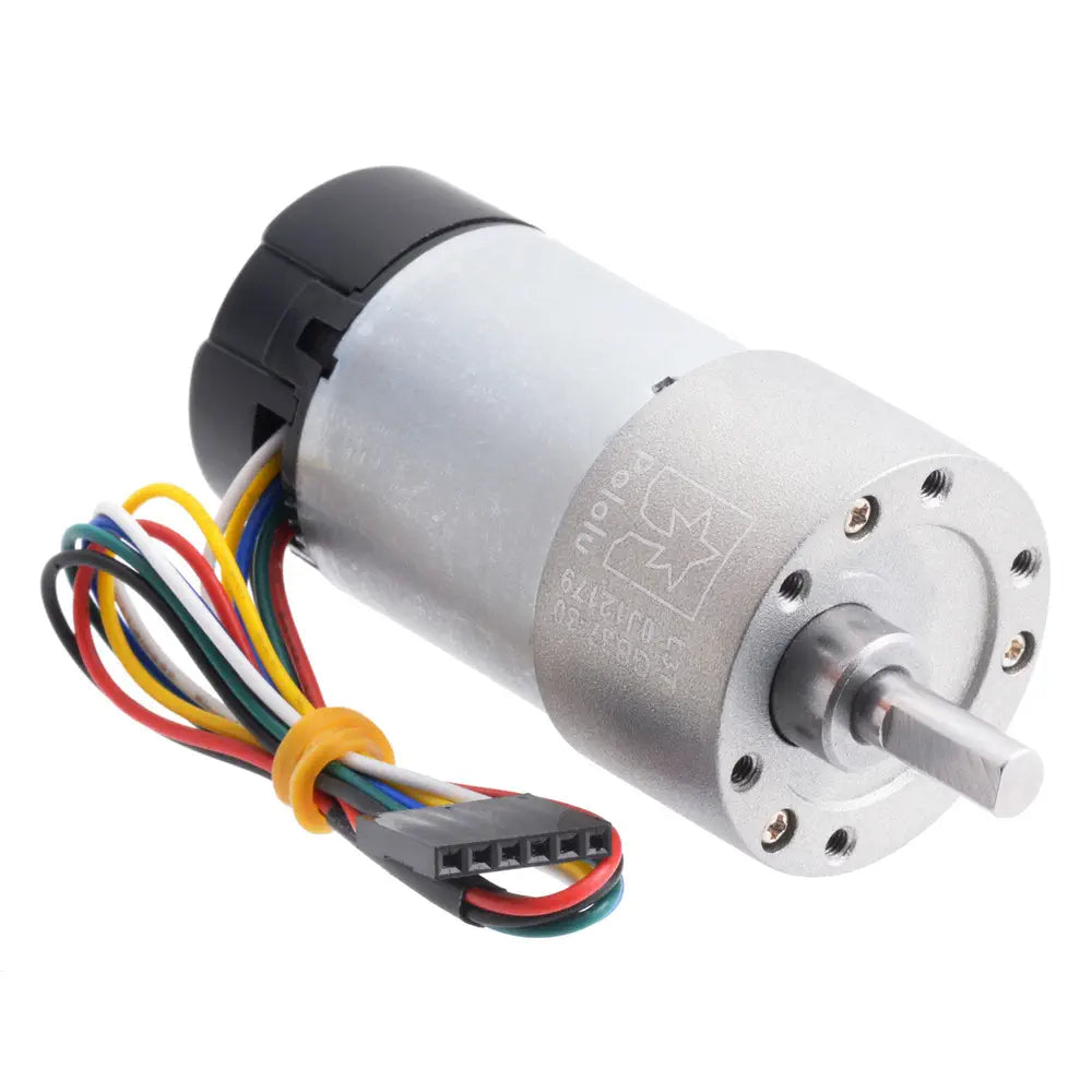 30:1 Metal Gearmotor 37Dx68L mm w/ 64 CPR Encoder (Helical Pinion ...