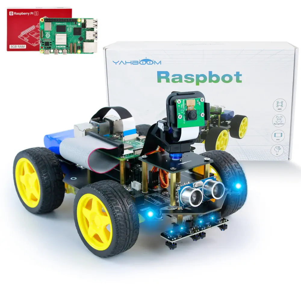 Yahboom Raspbot AI Vision Robot Car with FPV camera for Raspberry Pi 5 ...