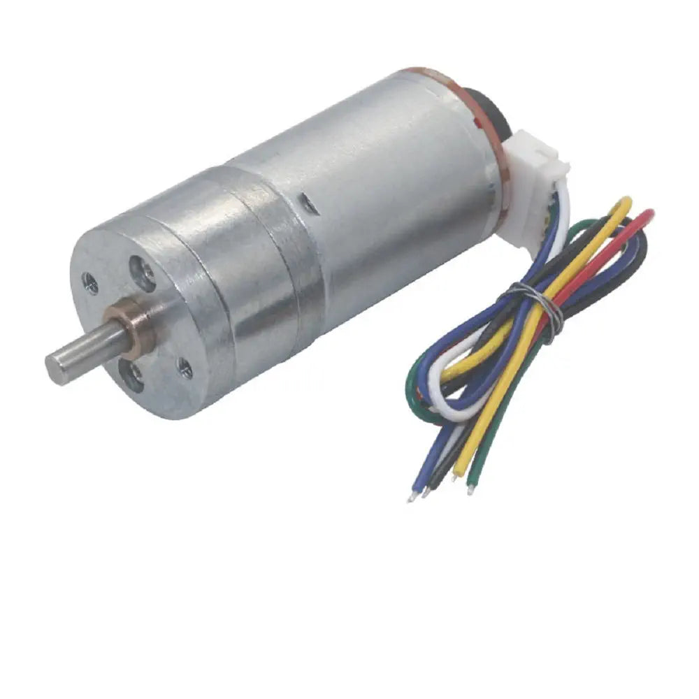 25D 12V 130RPM 1Kg.cm Brushed DC Gear Motor w/ Encoder - RobotShop