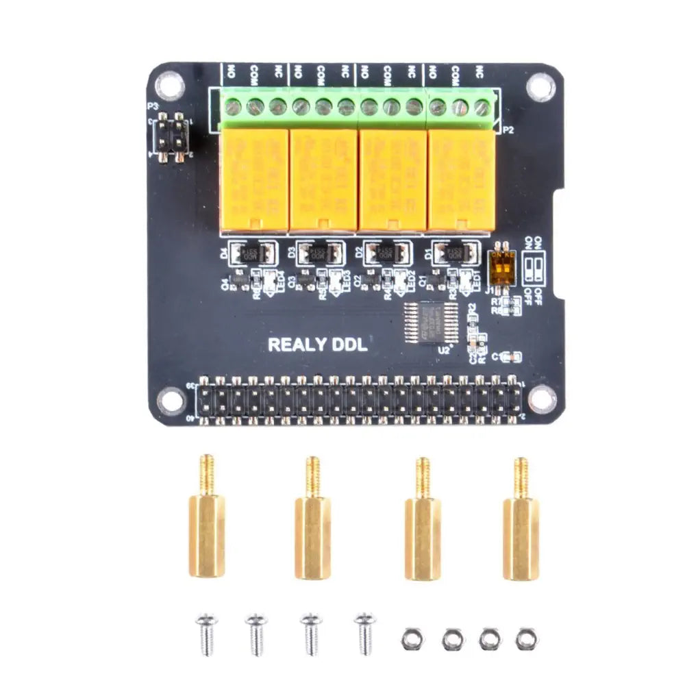 4 Channel Relay Hat for Raspberry Pi 3B+/3B/2B - RobotShop