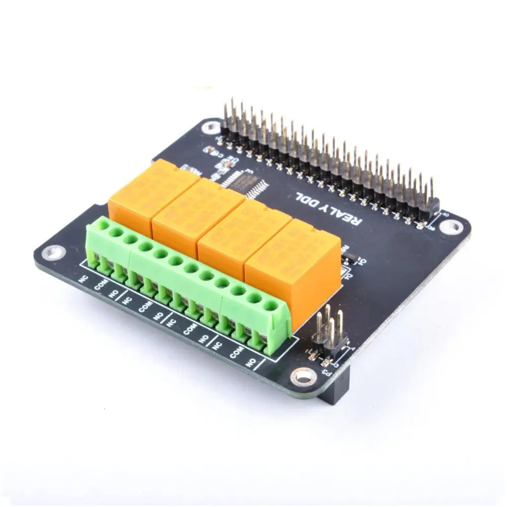4 Channel Relay Hat for Raspberry Pi 3B+/3B/2B - RobotShop