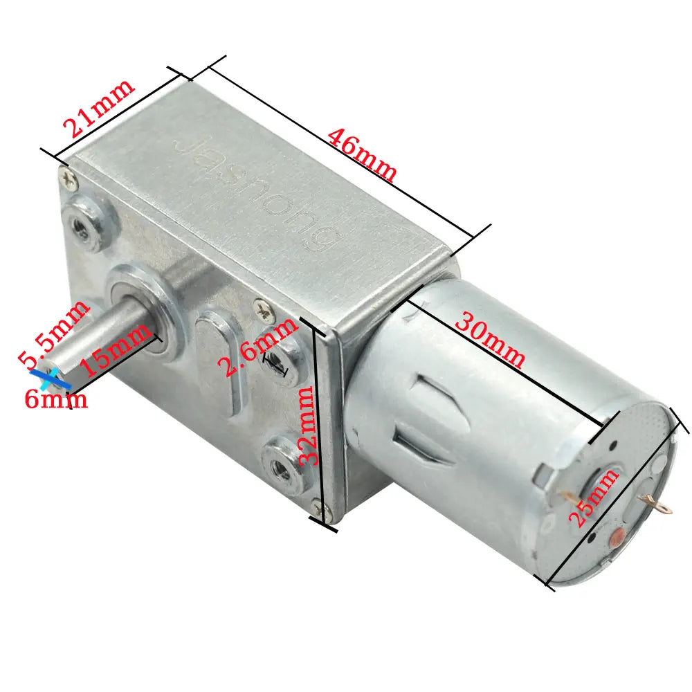 DGY370 12V 23RPM 8KG.CM High Torque Turbo Worm Geared Motor - RobotShop