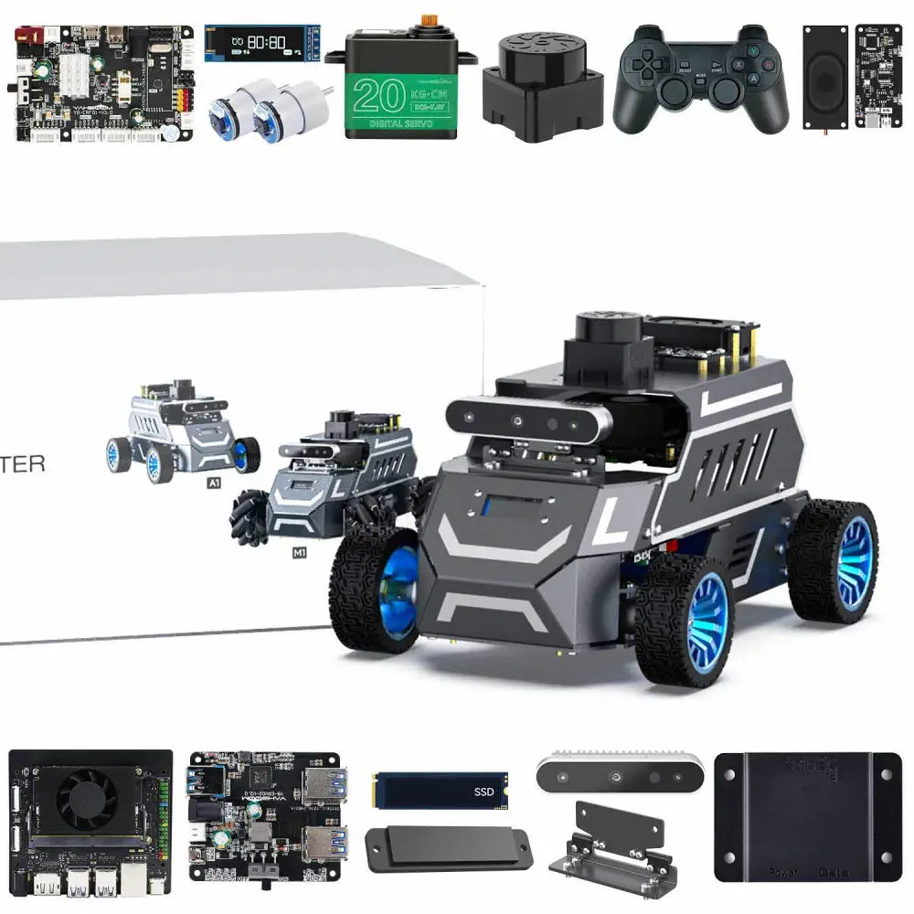 ROSMASTER A1 AI Large Model ROS2 Robot with Ackerman steering chassis ...