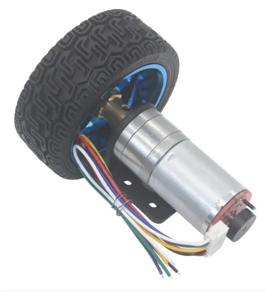 25D 12V Encoder Gear Motor w/ Mounting Bracket 65mm Wheel for Smart ...