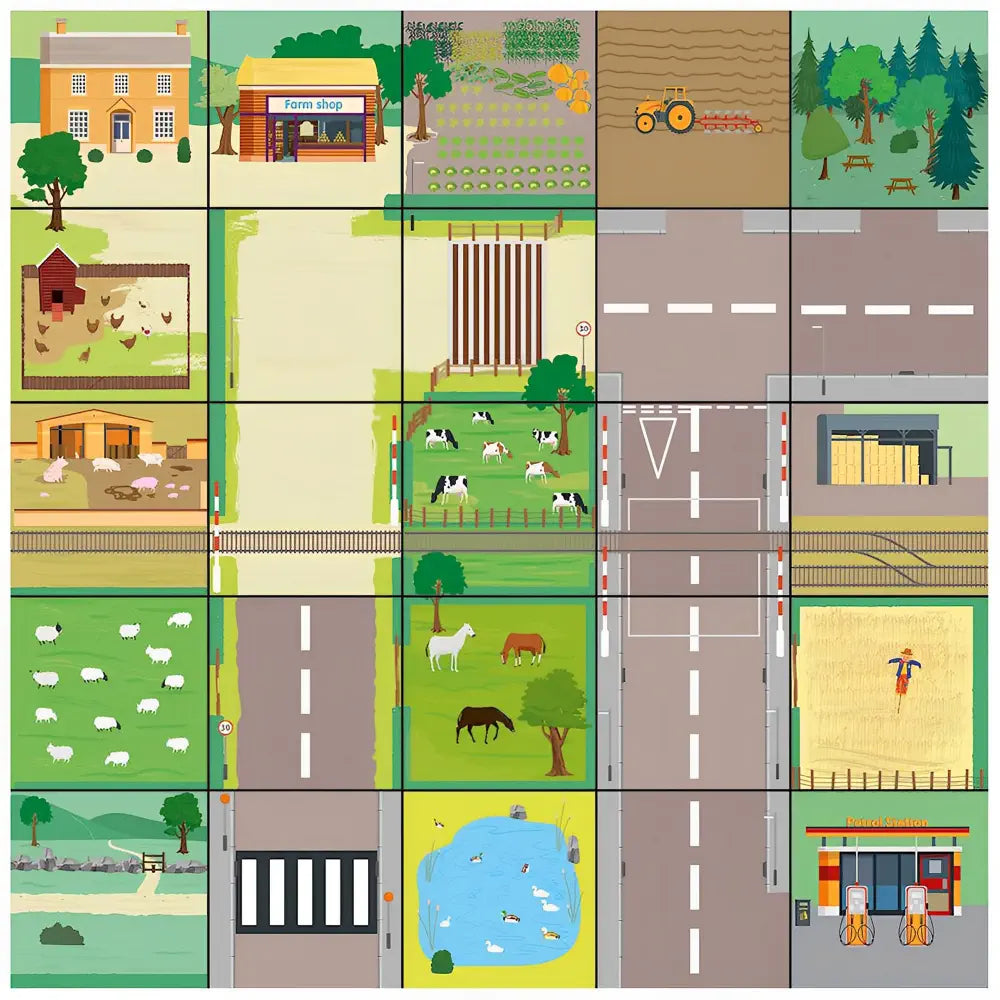 TTS Countryside Mat 75 x 75 cm for Bee-Bot & Blue-Bot, Interactive ...
