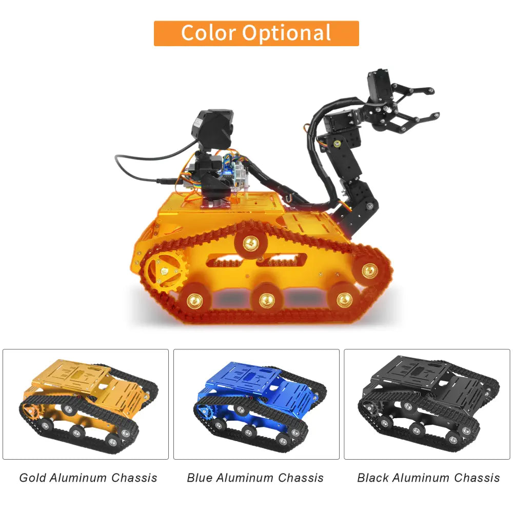 Robot Car Kit with Raspberry Pi 5, 4DOF Robotic Arm, Aluminum Alloy ...