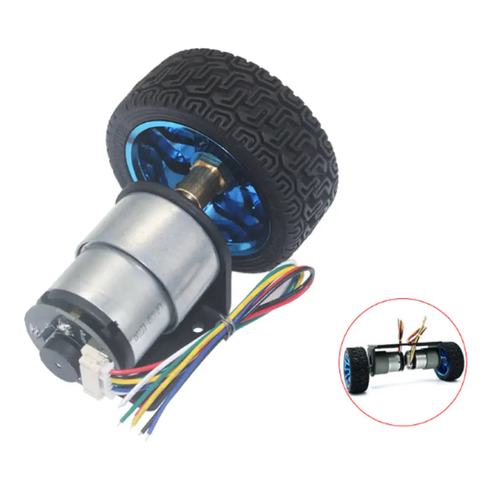 12V 37D Metal Gearmotor w/ 11PPR Encoder & 80D Wheel Kits - 510RPM ...