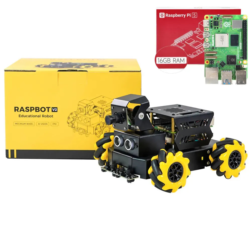 Yahboom AI Vision Robot Raspberry Pi 5 Car with 2DOF HD Camera Support ...