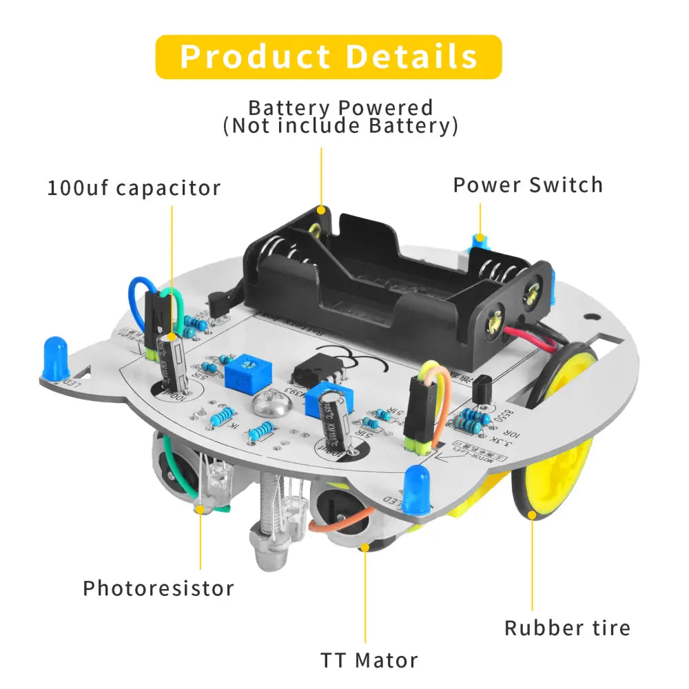 XR Mini Cat Line Tracking Robot Car for STEM Education DIY Soldering ...