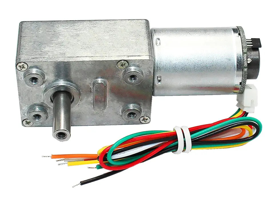 Motor DC de Alto Par c/ Caja de Reducción de Gusano y Encoder - 12V ...