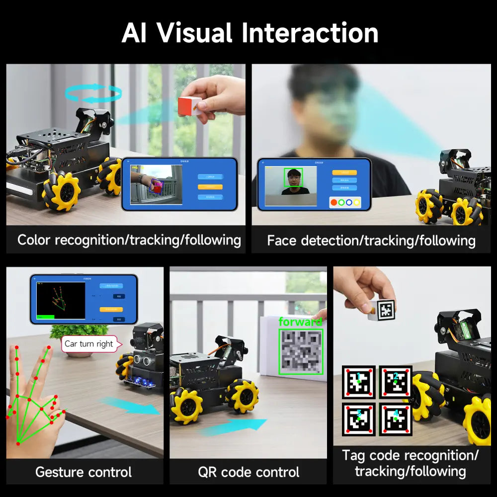 Yahboom AI Vision Robot Raspberry Pi 5 Car with 2DOF HD Camera Support ...