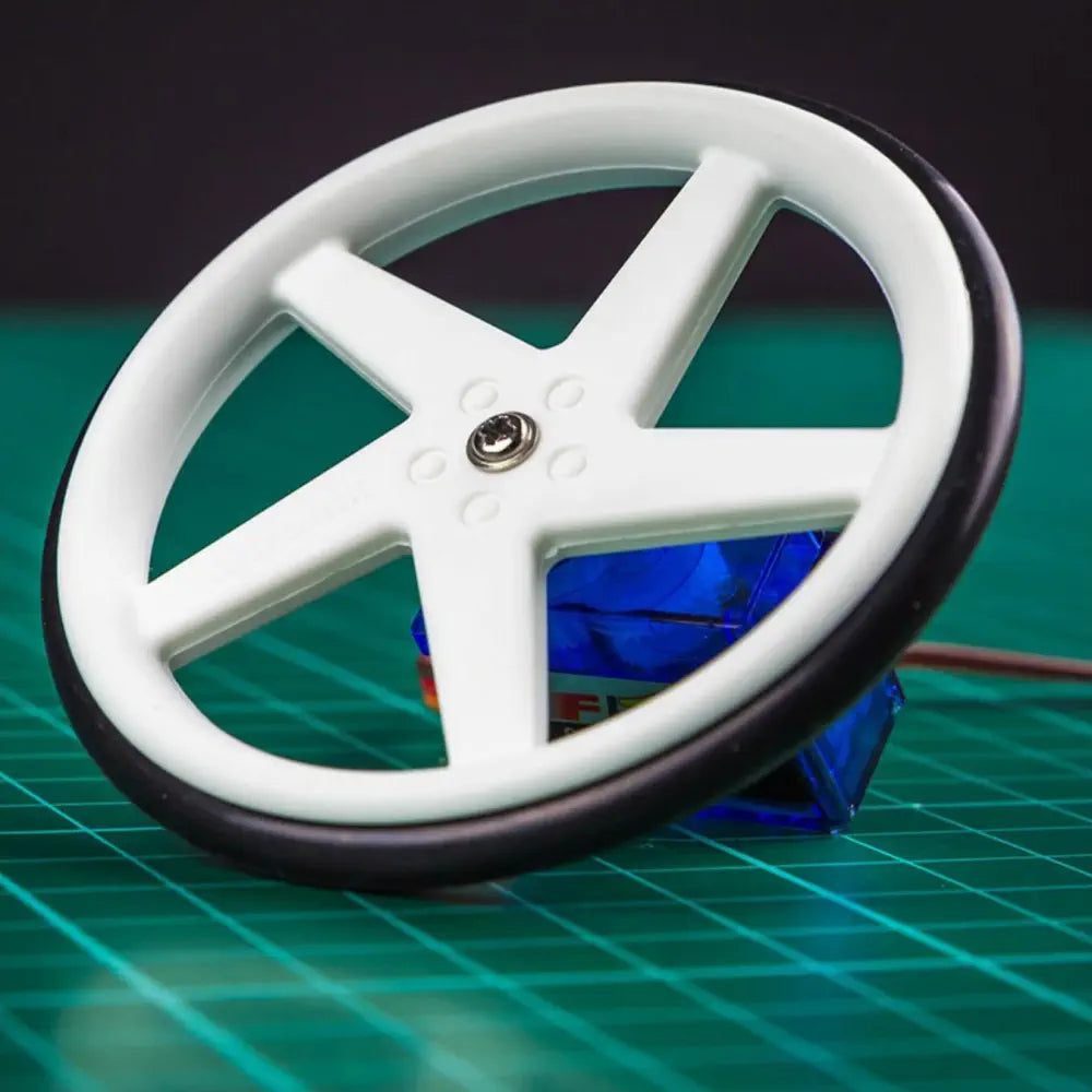 63mm Servo Wheel - White (2pk) - RobotShop