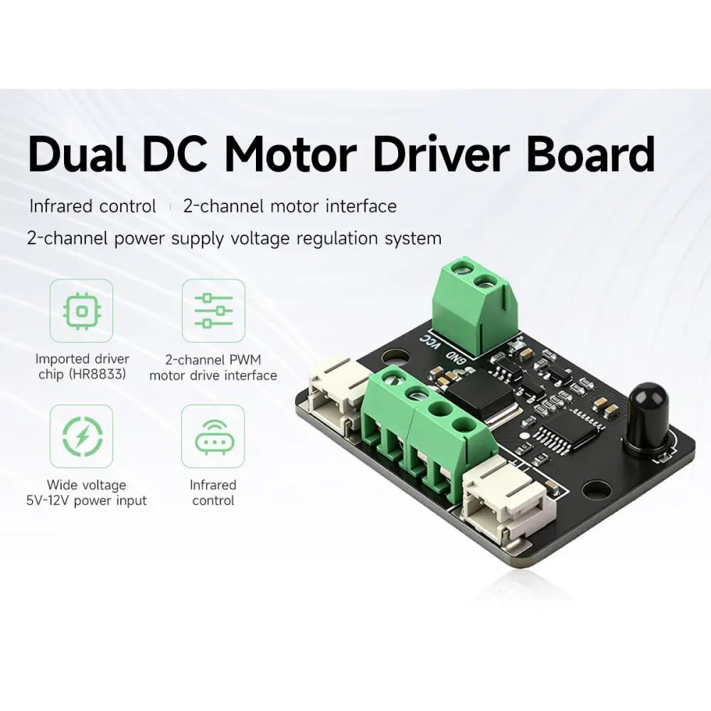 Infrared Remote Control Motor Driver Kit - Dual Motor Controller Module ...