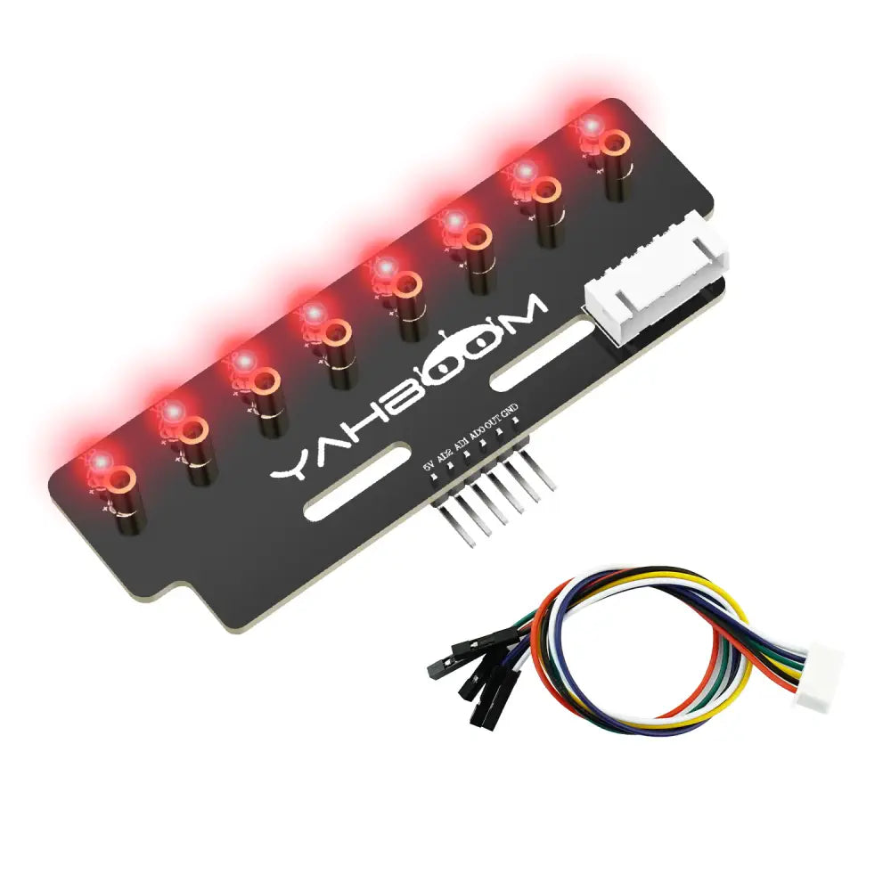 Yahboom 8-channel grayscale line tracking sensor module-Red light - RobotShop
