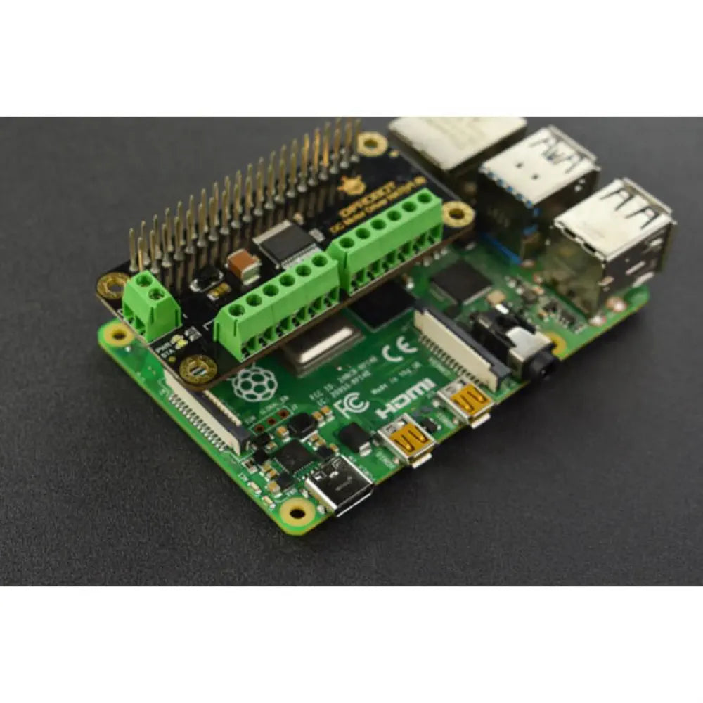7-12V 1.2A DC Motor Driver HAT for Raspberry Pi - RobotShop