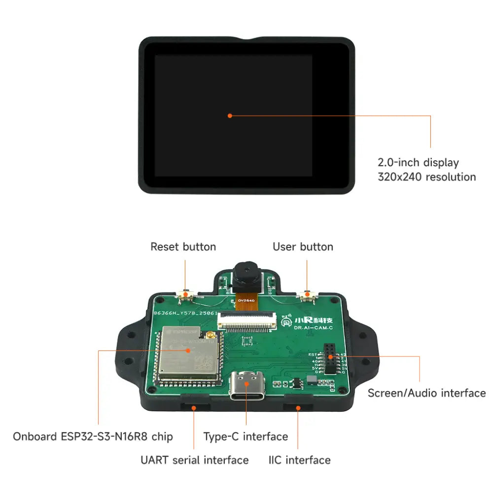ESP32-S3 Visual Recognition Module AI Camera Image Face Color QR Code ...