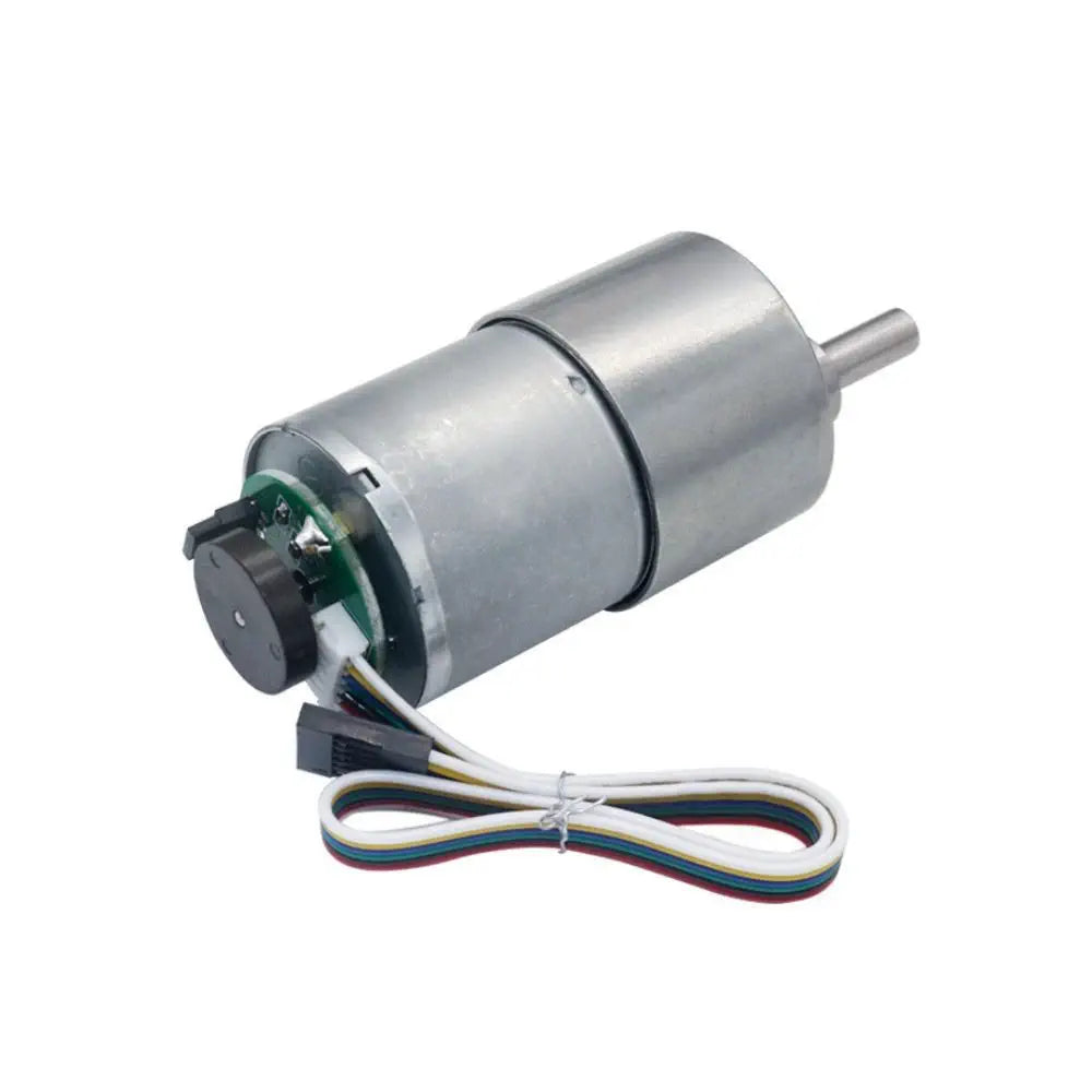 37Dx49L mm 12V 1000RPM Metal Brushed Geared Motor w/ Encoder - RobotShop