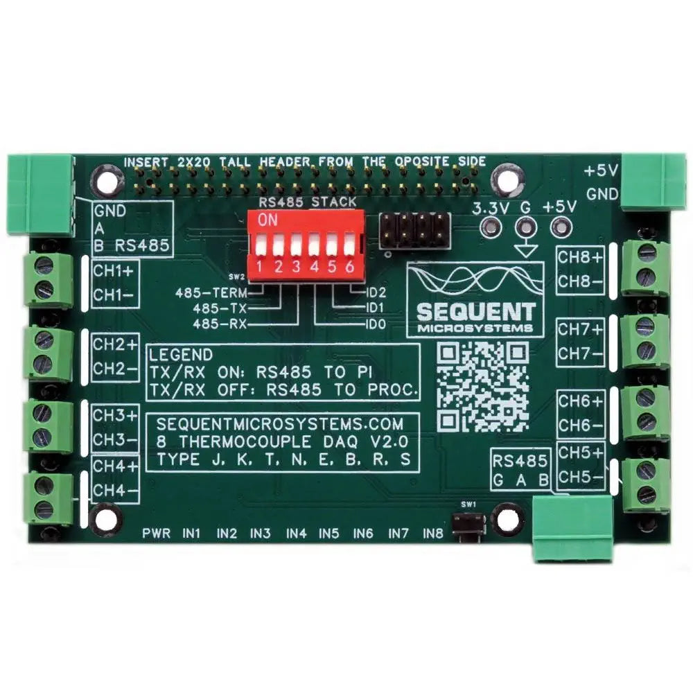 Sequent Microsystems 8 Thermocouples DAQ 8-Layer Stackable HAT for Raspberry Pi - RobotShop