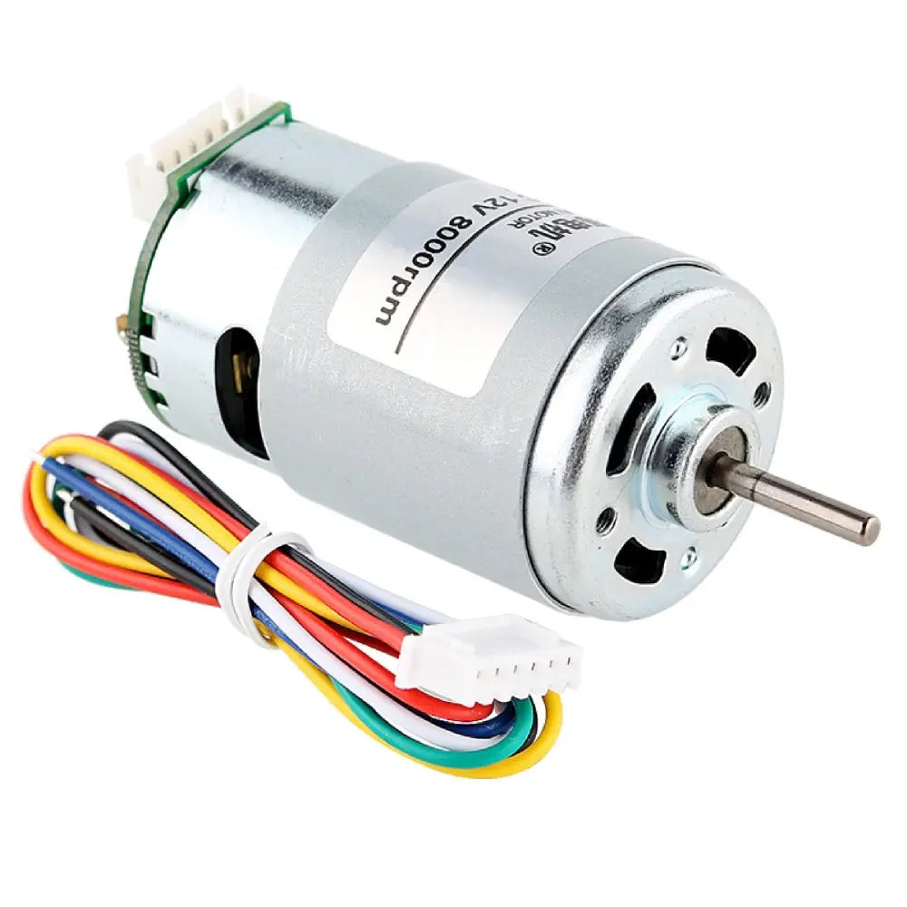 555 Size DC Motor with Encoder, 6V - 3900 RPM - RobotShop