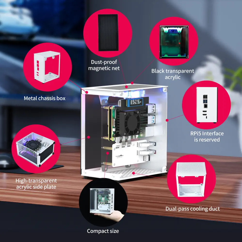 CUBE Pi Protective Case For Raspberry Pi 5-M.2 version - RobotShop