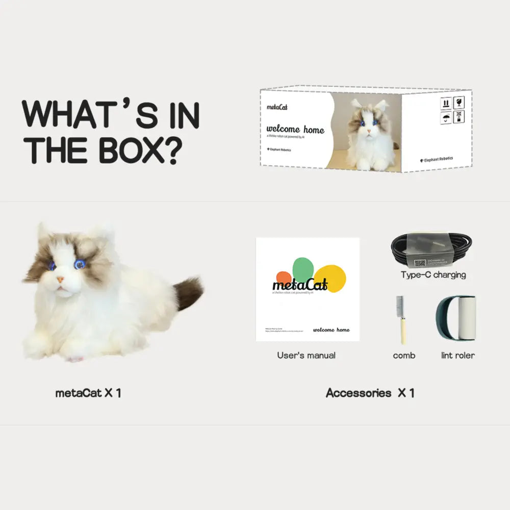 Metacat Smart Robot Cat Interactive Companion Pet Robotic Pet(Ragdoll ...