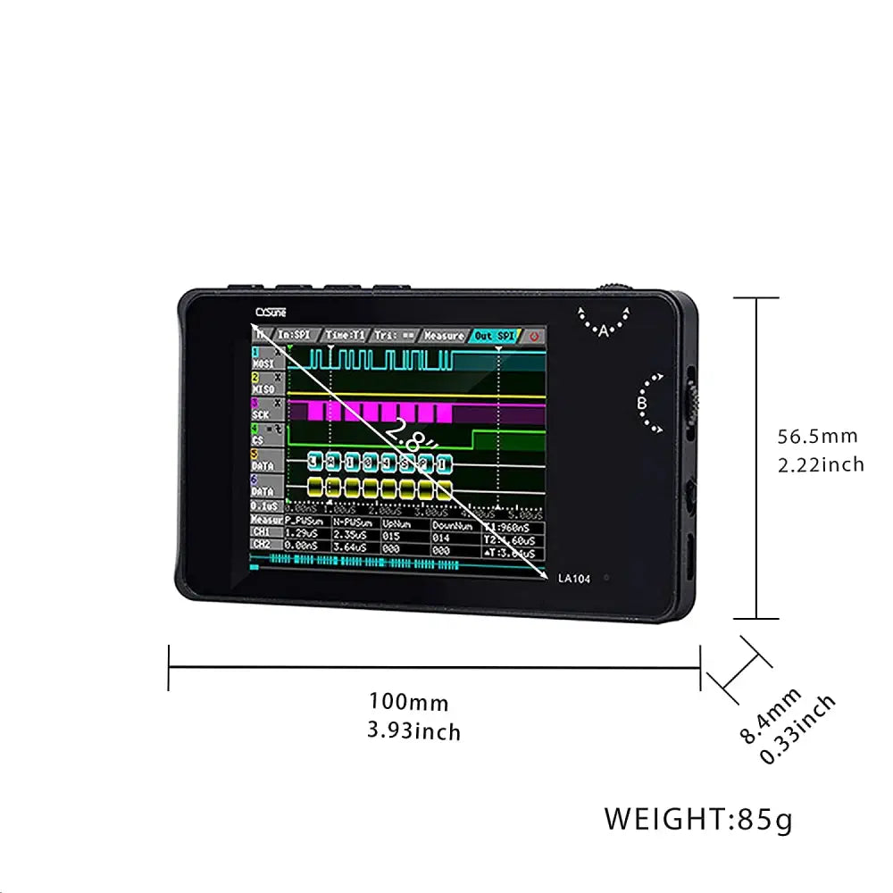 Pocket-Sized Portable LA104 Logic Analyzer, Rechargeable, 4 Channels ...