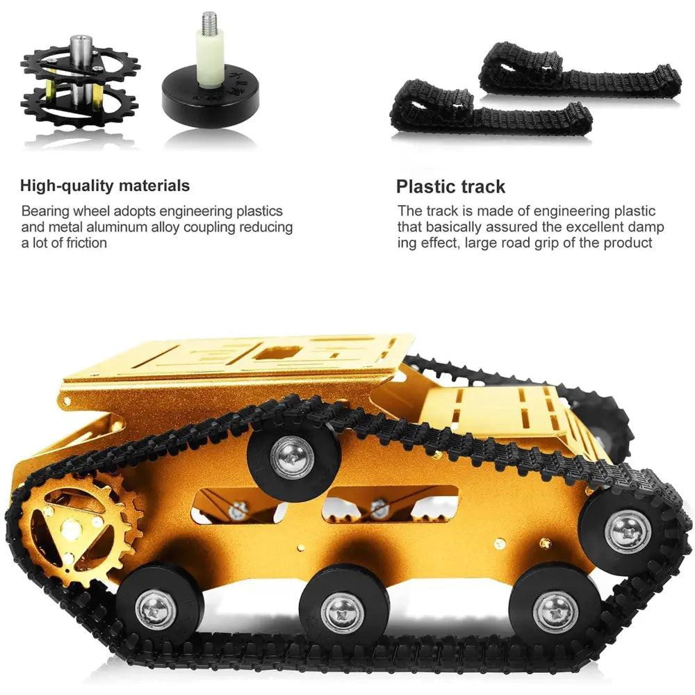 Tank Car Chassis with Motor, Shock Absorbing Robot Chassis Full-Metal ...