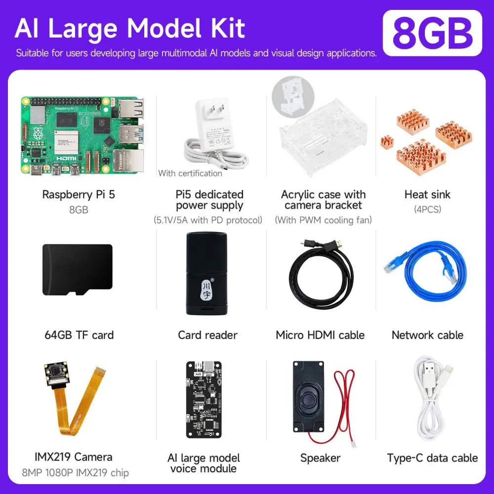 Official Original Raspberry Pi 5 8GB RAM Development Board AI Large Model In Stock - RobotShop