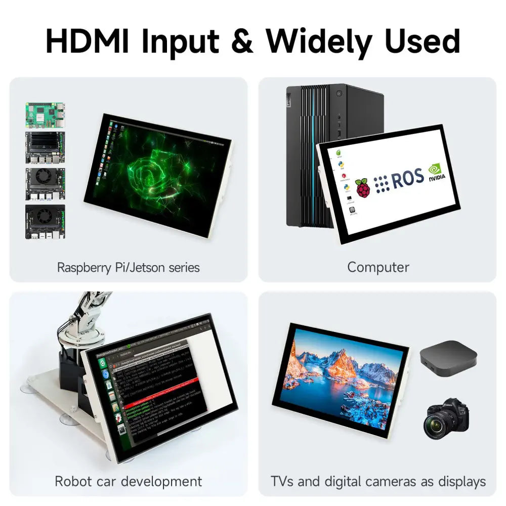 Yahboom 10.1-inch capacitive touch screen with metal case bracket ...