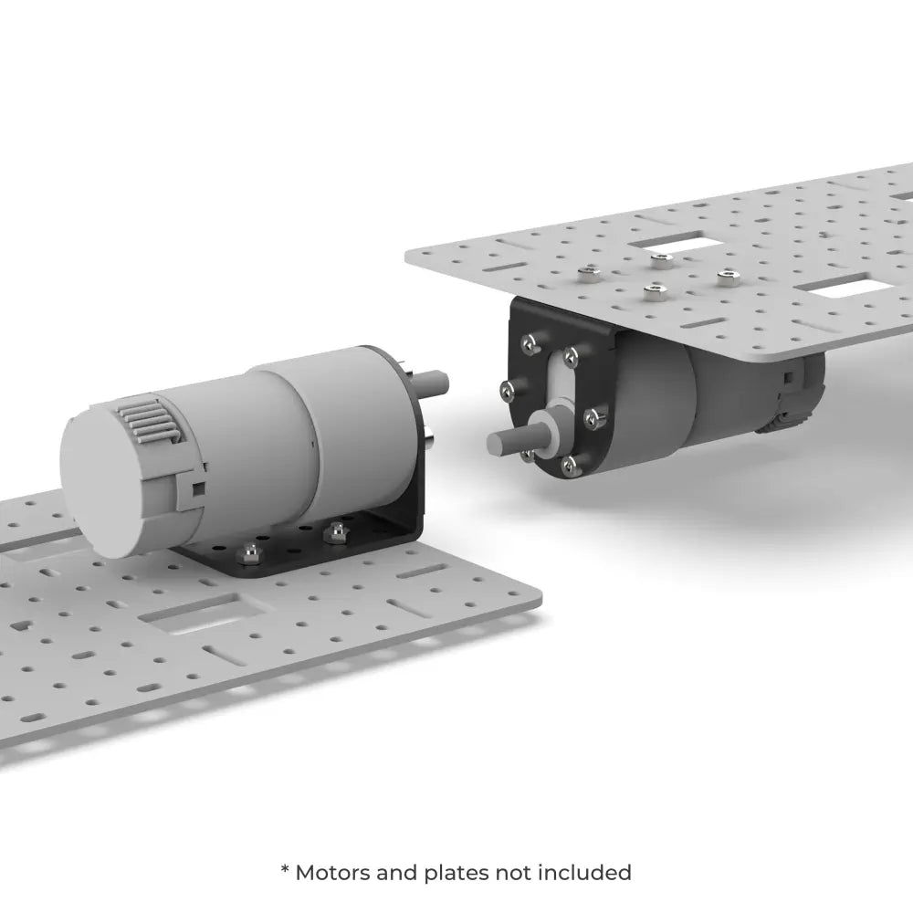 37mm Motor Mount (90 degrees) with anodized black paint - RobotShop